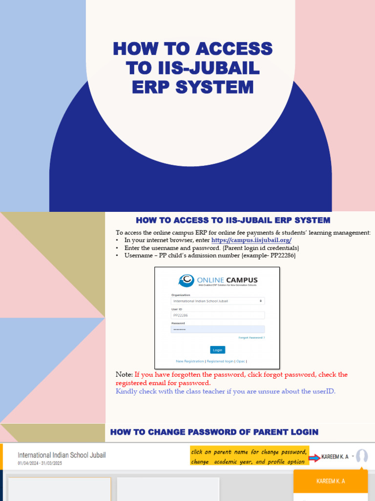 Tips To Access ERP - IISJ Online Campus | PDF