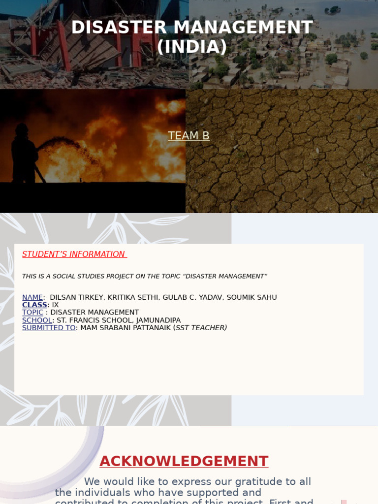 Disaster management project | PDF | Emergency Management | Hazards