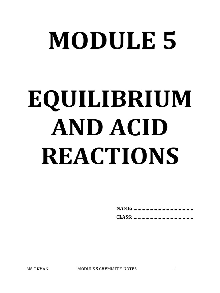 Chemistry Notes on Equilibrium Concepts | PDF | Reaction Rate | Acid