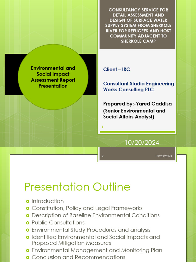 IRC ESIA Presentation for Sherkole Water Supply Project | PDF ...