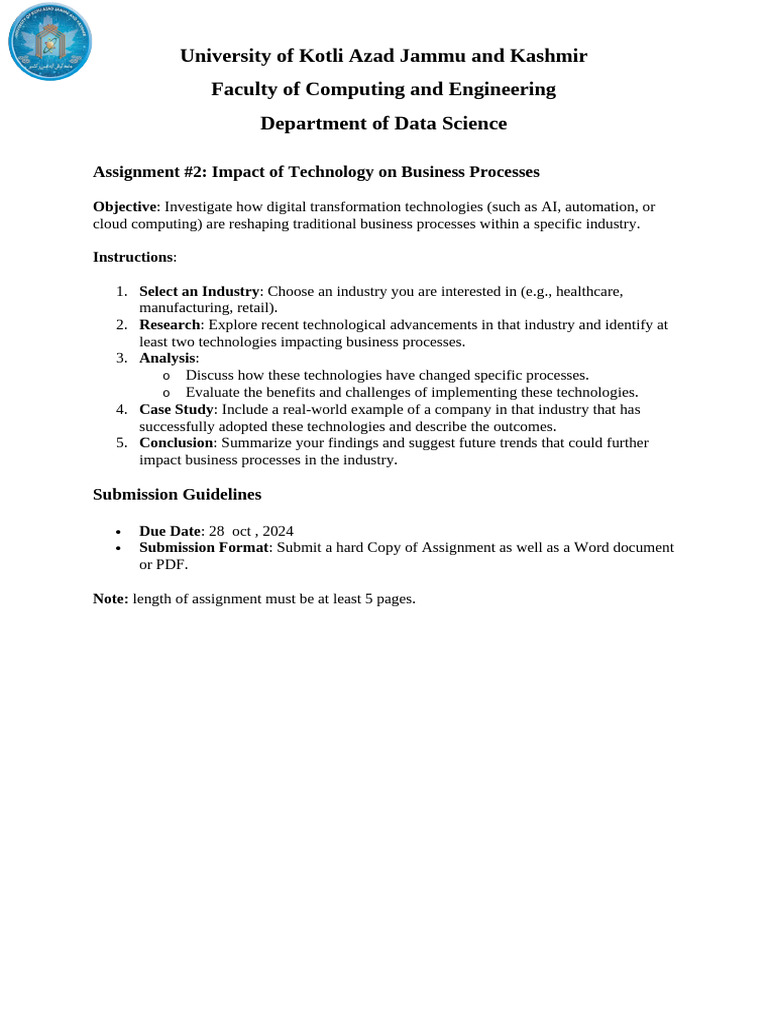 Business Process Analysis Assignment #2 | PDF | Technology & Engineering