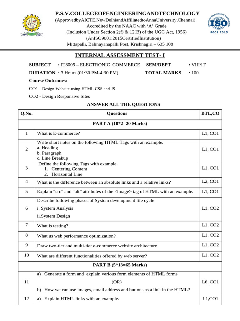 IAT1 E Commerce | PDF | Html | Html Element