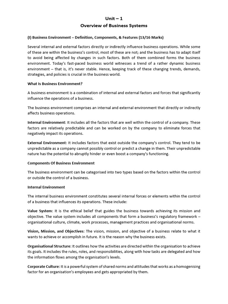 IBS - Unit 1 | PDF | System | Business