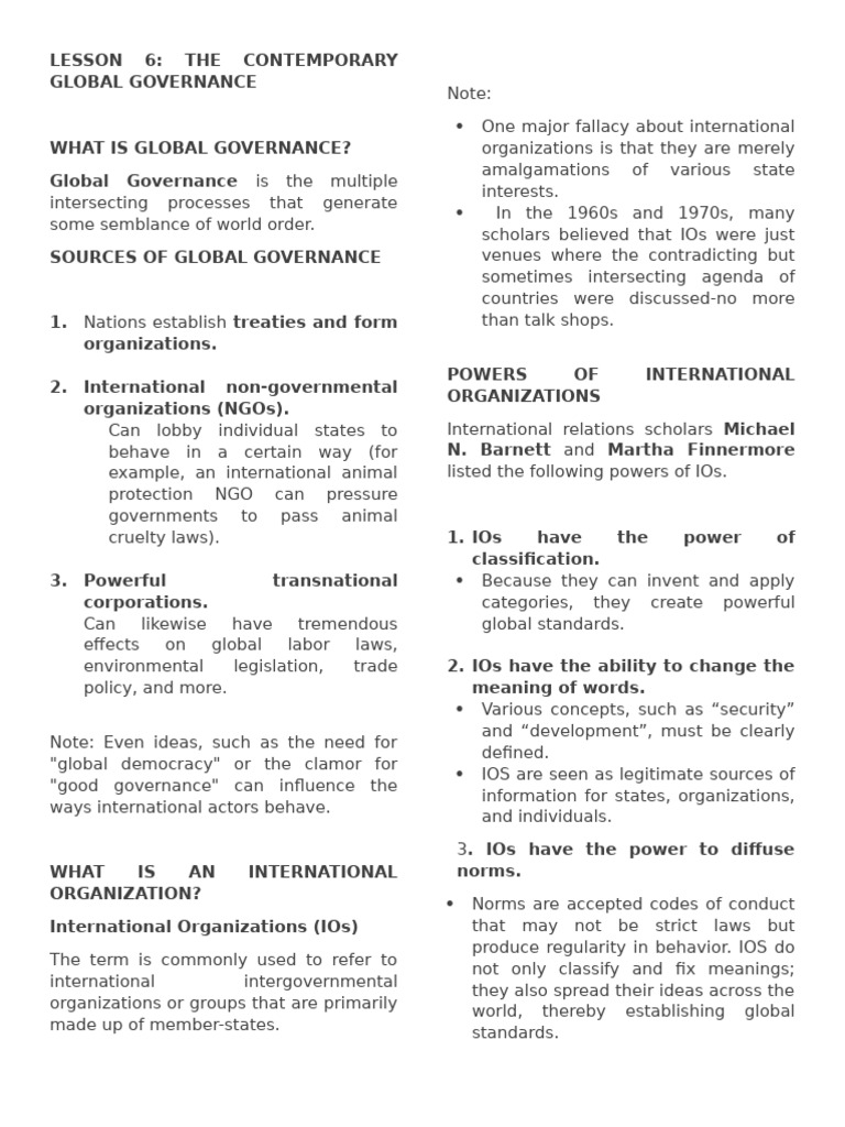Understanding Global Governance Today | PDF | Territorial Waters ...
