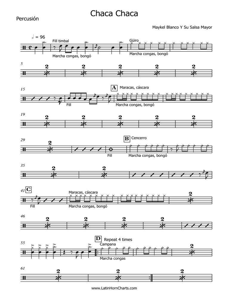 Chart Chaca Chaca | PDF | Música caribeña | Instrumentos musicales