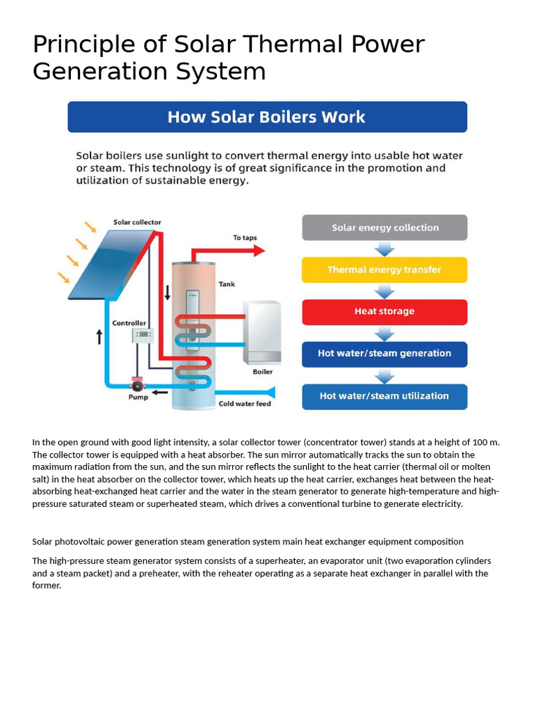 Principle of Solar Thermal Power Generation System | PDF | Energy ...