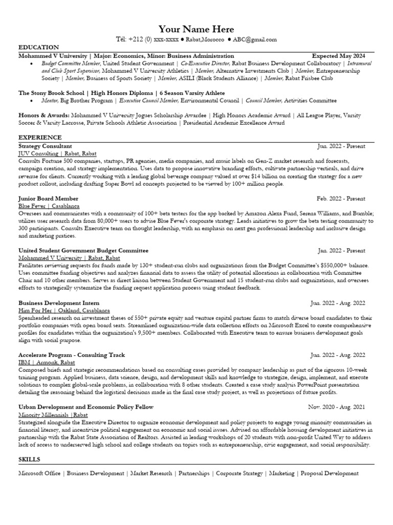 Resume Eng | PDF | Collaboration | Business
