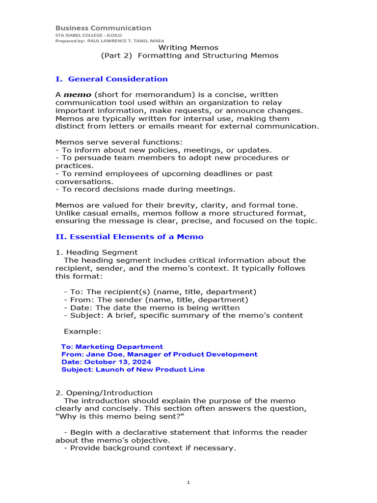 8__Writing-Memos_PART-2 | PDF | Memorandum | Human Communication