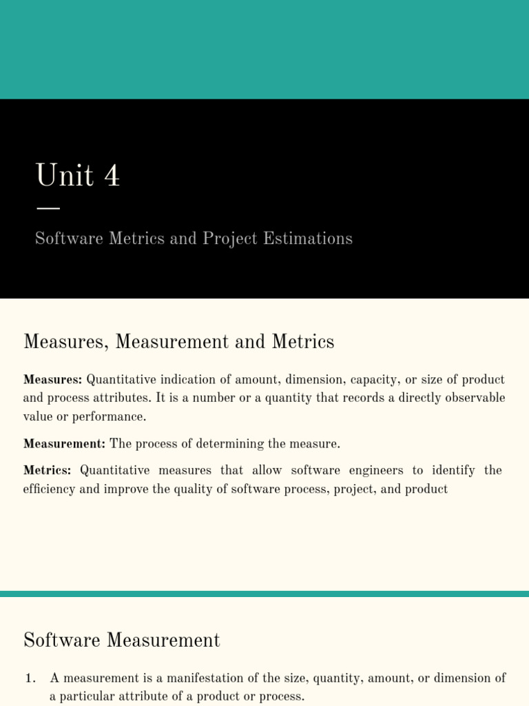Unit 4_ Software Metrics and Project Estimations | PDF | Software Quality | Usability