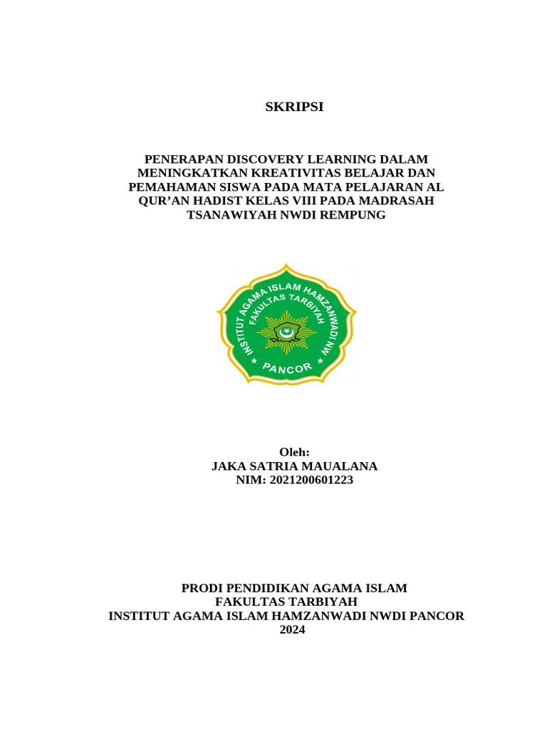 Contoh Format Skripsi | PDF