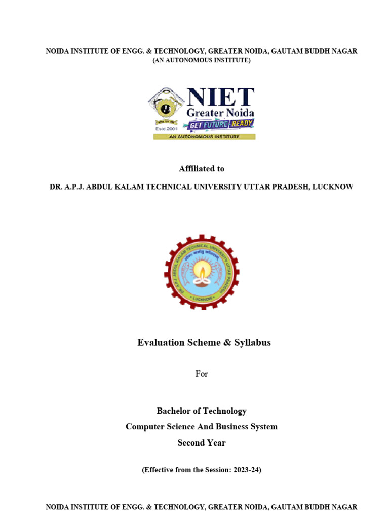 B.Tech in Computer Science and Business System CSBS Second Year | PDF ...