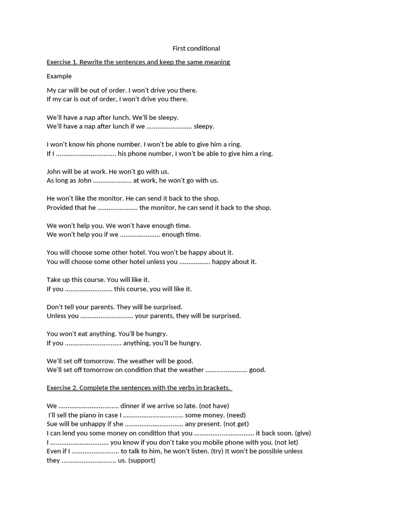 First Conditional | PDF | Language Arts & Discipline
