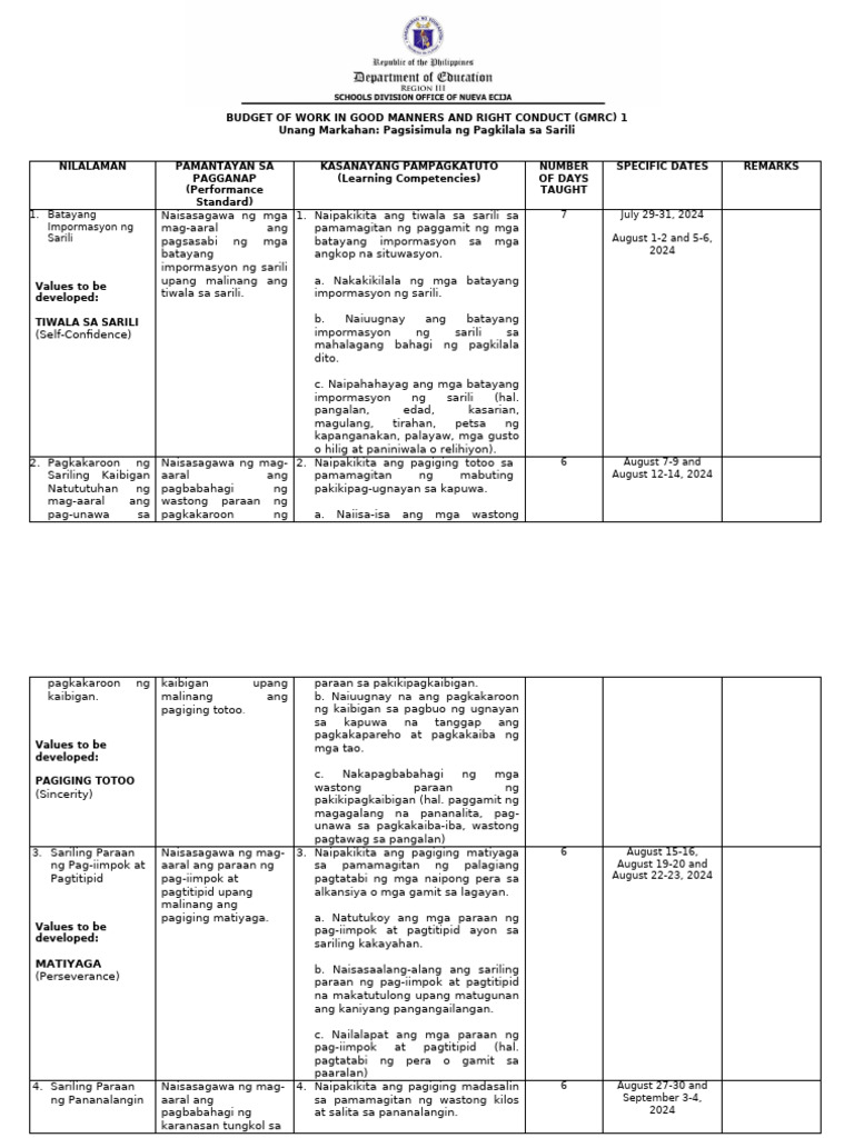 Final Bow QTR 1 Elem | PDF