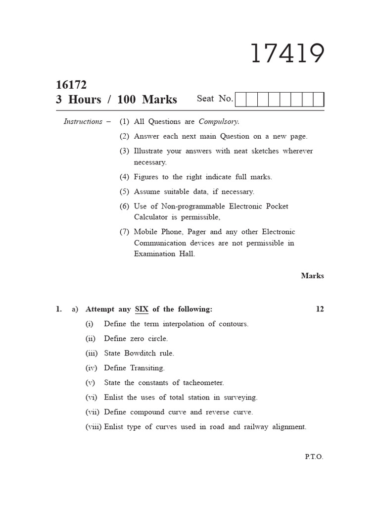 1749 2017 Summer Question Paper | PDF | Metrology