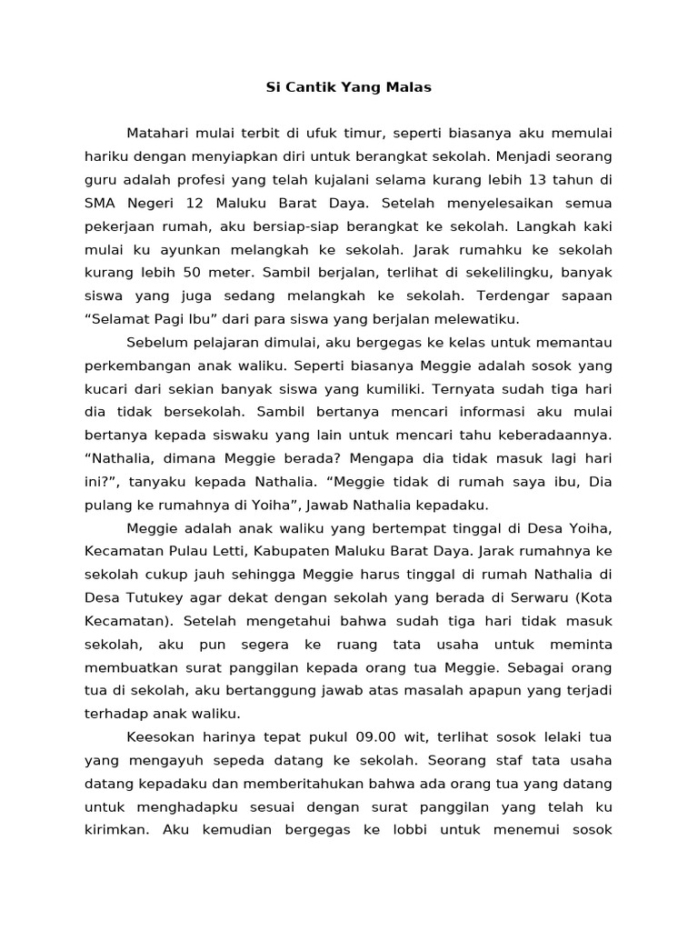 Si Cantik Yang Malas | PDF
