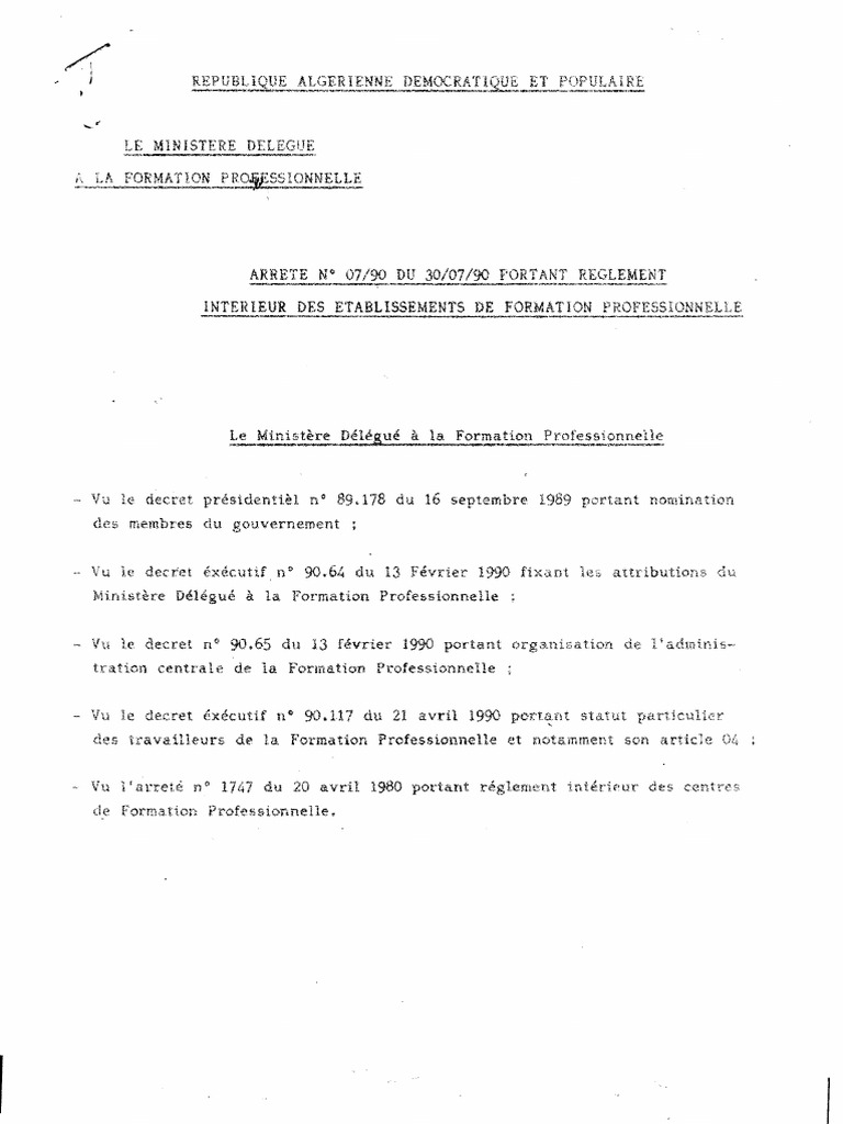 Règlement intérieur des centres de formation | PDF