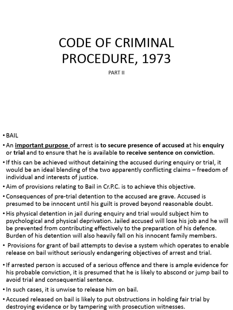 CRPC Part Ii | PDF | Bail | Prosecutor