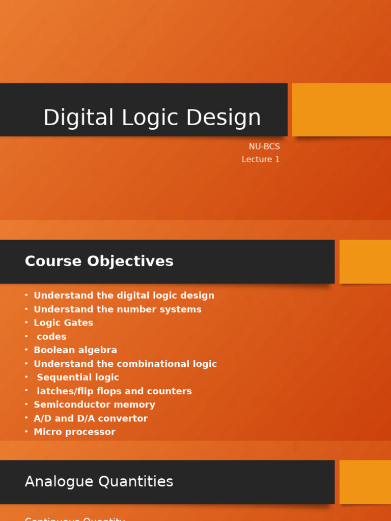 01 DLD | PDF | Logic Gate | Digital Electronics