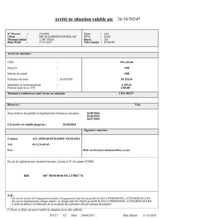 Arrêté de situation | PDF