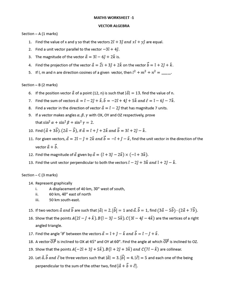 Maths WS-1 | PDF | Social Science