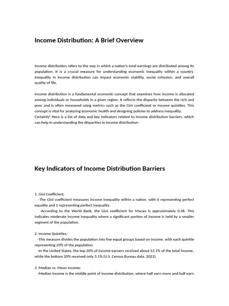 Income Distribution Y2D Branny | PDF | Cost Of Living | Income Distribution