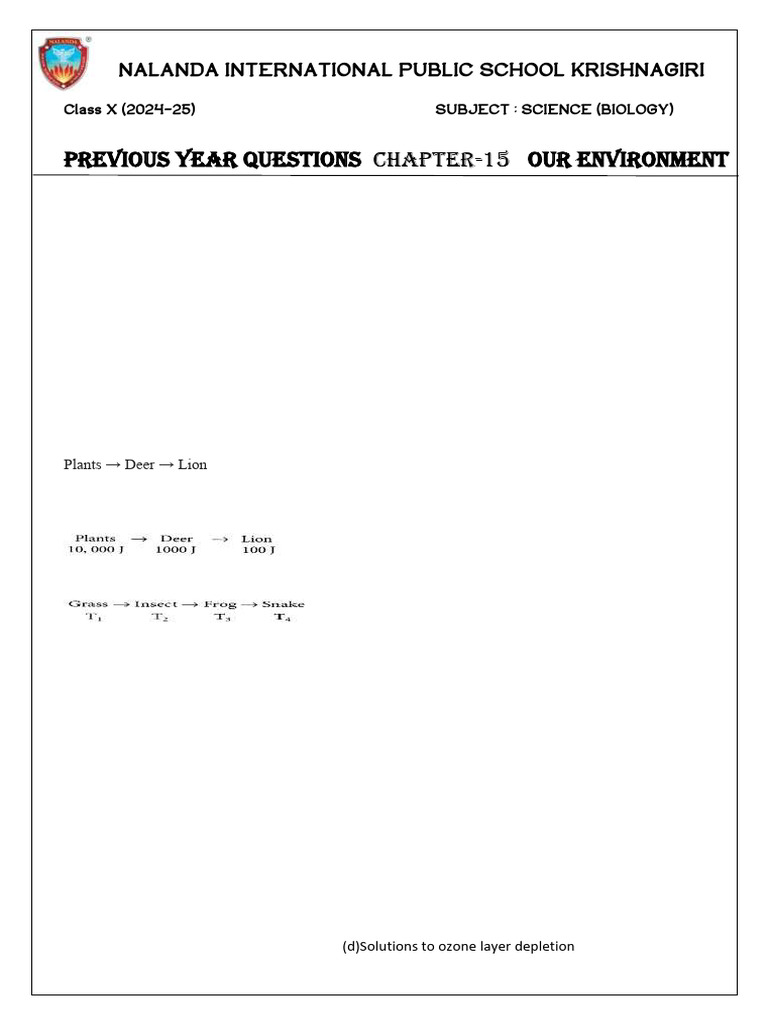Our Environment Notes Original | PDF | Ozone Depletion | Waste