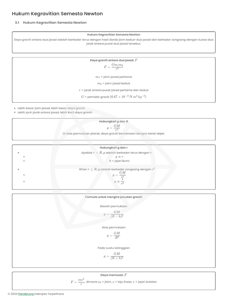 Hukum Kegravitian Semesta Newton | PDF