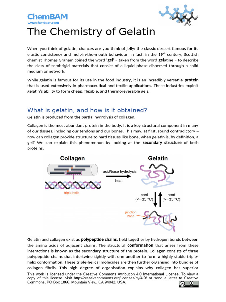 chemistry-gelatin | PDF | Collagen | Gelatin