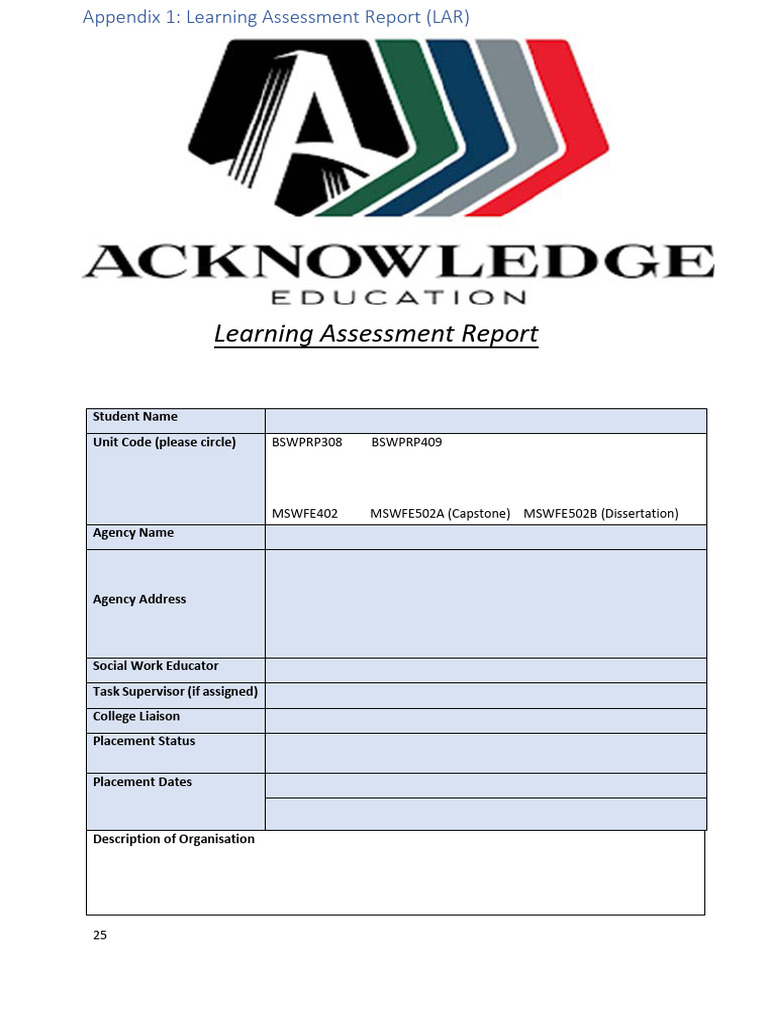 The LAR Learning Agreement | PDF | Learning | Communication