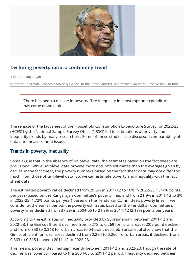 Poverty decline trend | PDF | Poverty Threshold | Poverty