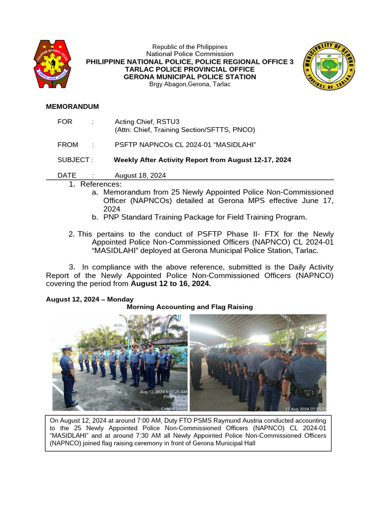 WEEKLY REPORT 4 2024 | PDF | Law Enforcement | Crime & Violence