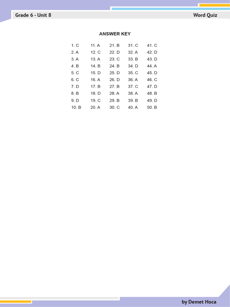 6.8 Answer Key | PDF