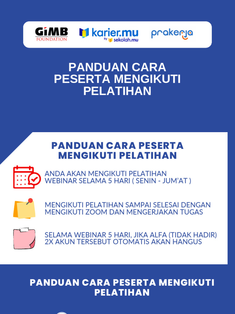 Panduan Cara Peserta Mengikuti Pelatihan | PDF | Bisnis