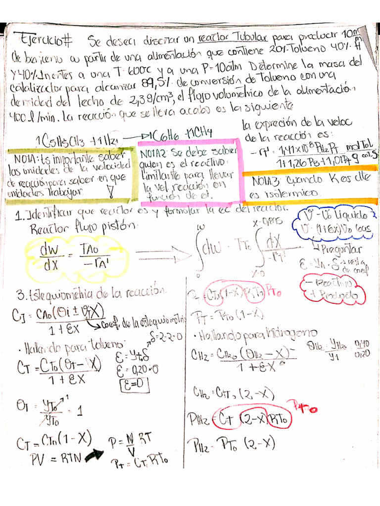 Ejercicios Tema 2. Reactores II | PDF