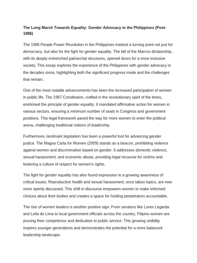 The Long March Towards Equality | PDF | Gender Equality | Gender Studies