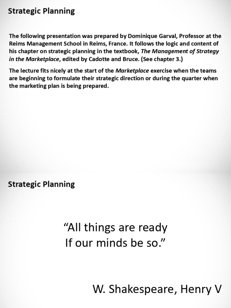Slide Strategic Planning | PDF | Strategic Management | Strategic Planning