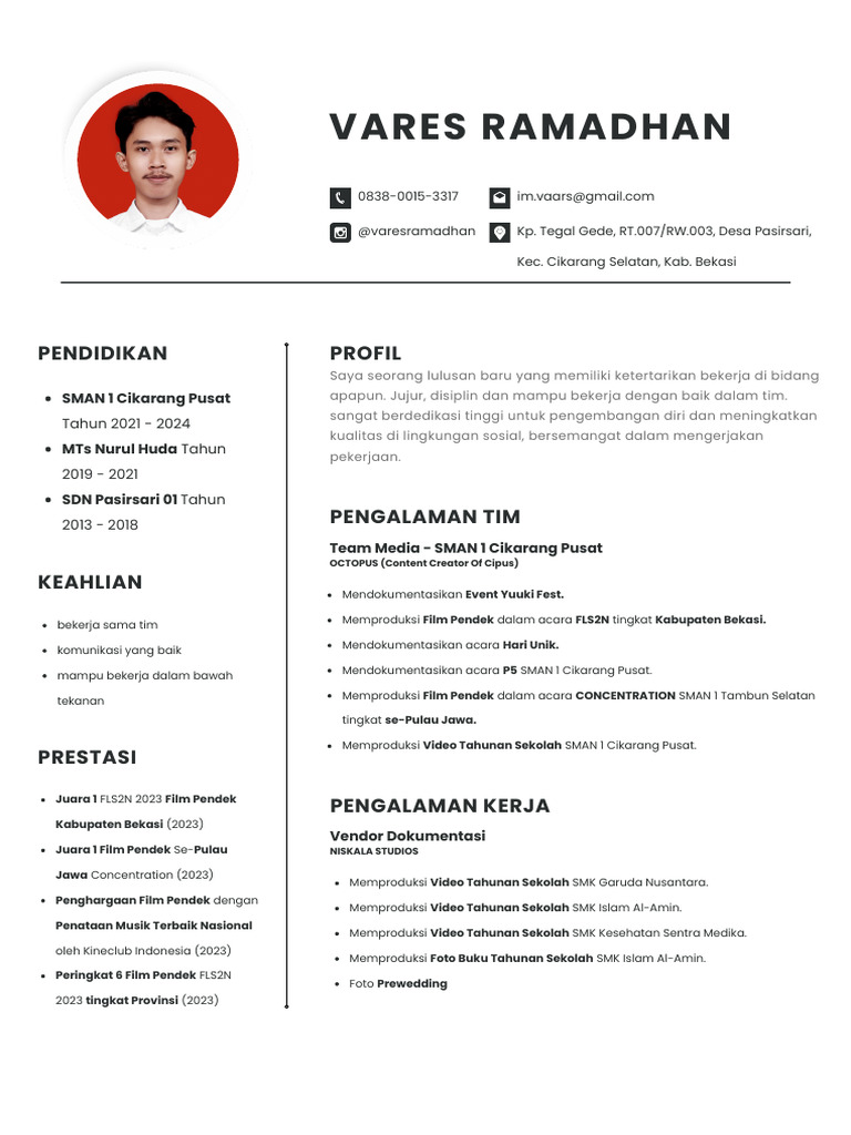 CV Vares Ramadhan | PDF