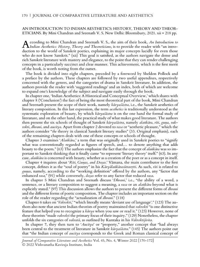 170 - Journal of Comparative Literature and Aesthetics: Ā Śā Ā Śā Ā Śā ...