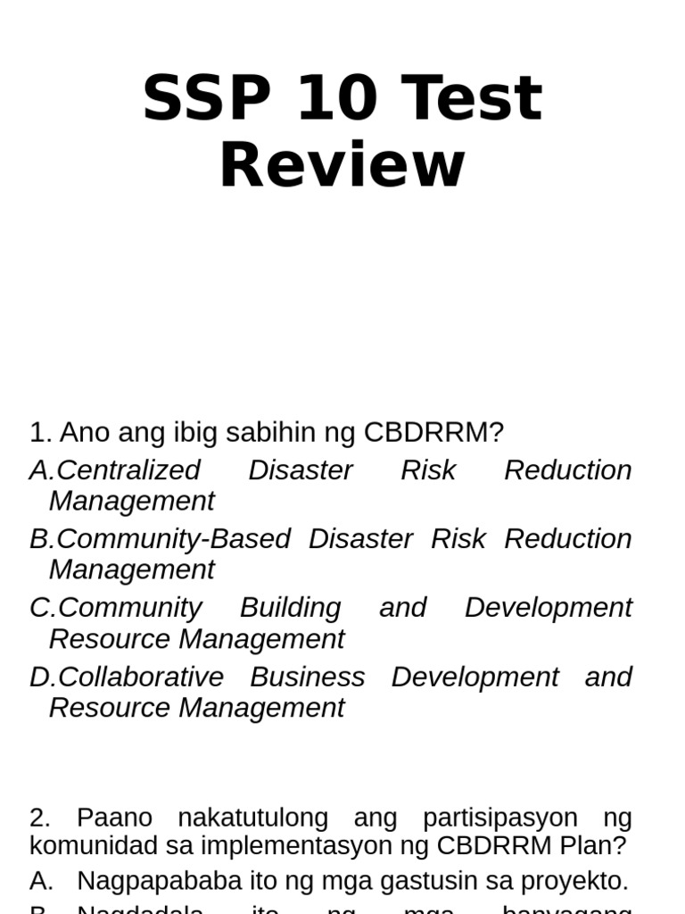 SSP 10 Test Review | PDF