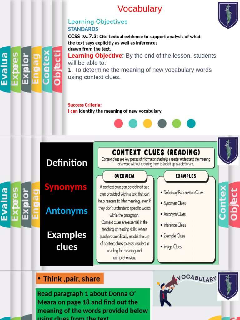Vocabulary Context Clues Lesson Plan | PDF | Volcanology | Volcanism