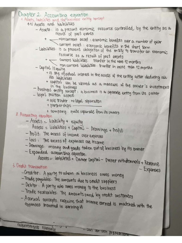 Tóm tắt Chapter 2 accounting | PDF