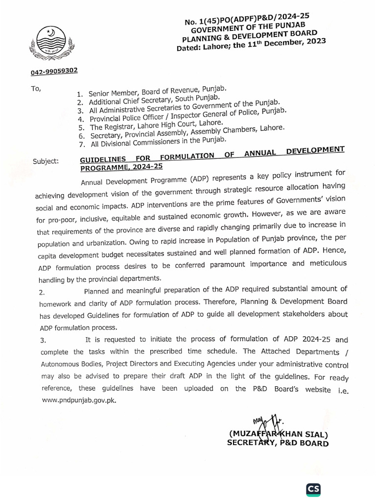 Guidelines For Formulation of ADP 2024-25 | PDF