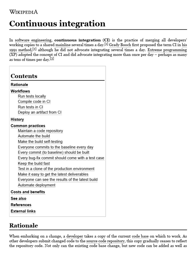 1.1 Continuous Integration | PDF | Information Technology Management | Software Development Process