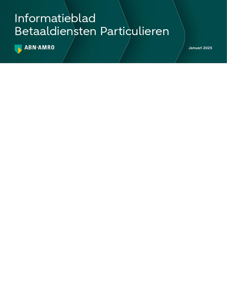 Informatieblad Betaaldiensten Particulieren | PDF