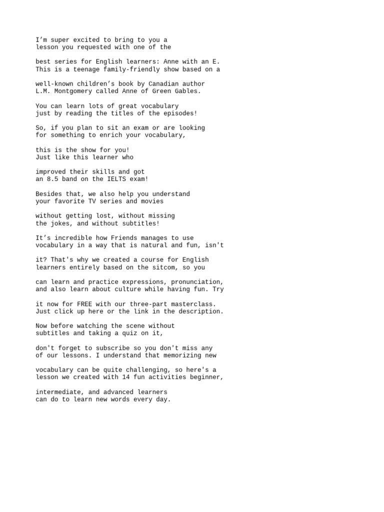 (Views4You - English) Learn English With TV Series - Anne With An E ...