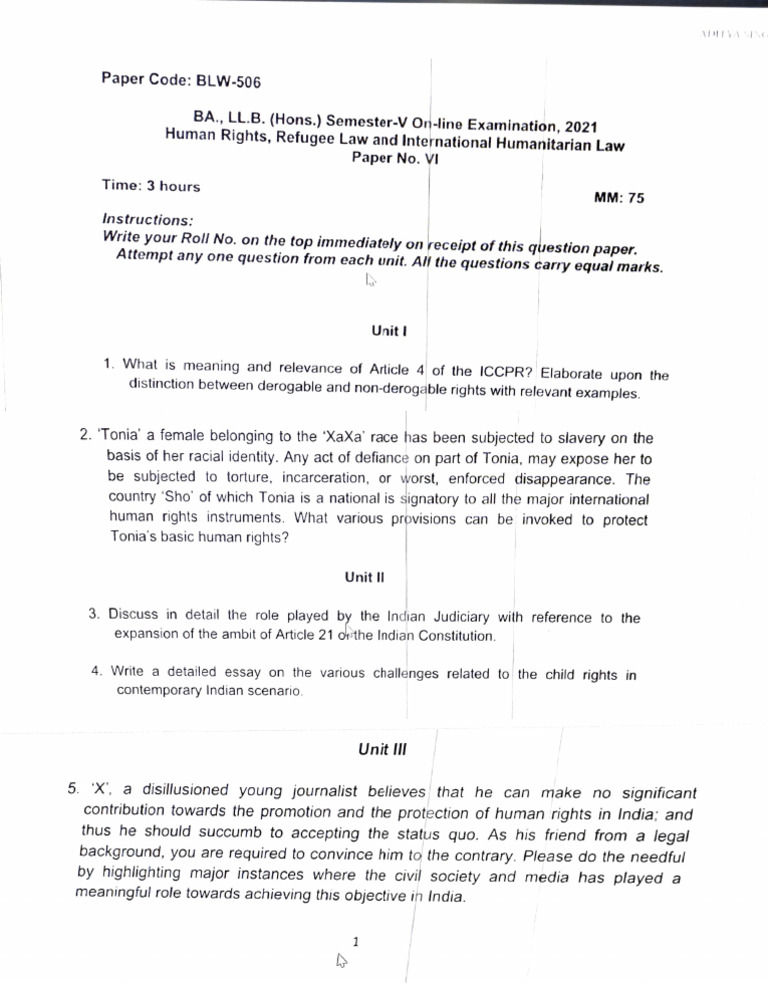 Hrrlihl Paper | PDF | Refugee | United Nations High Commissioner For Refugees