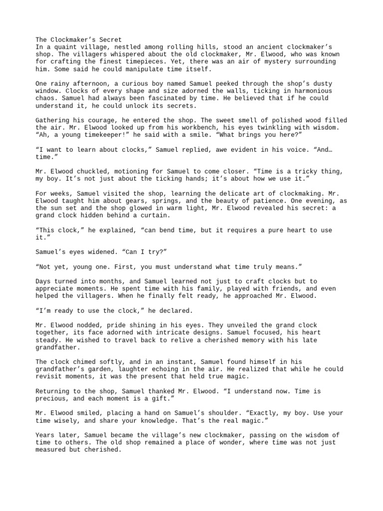 The Clockmaker's Secret | PDF