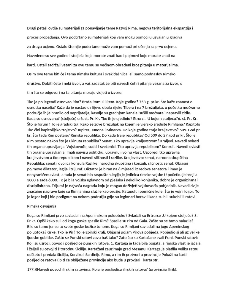 Povijest Odgovori Na Pitanja Za Test | PDF