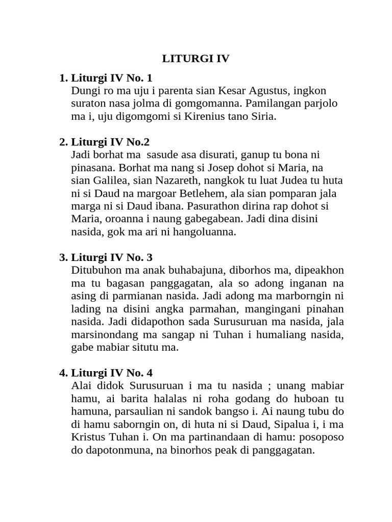 Liturgi Iv Sinaga | PDF