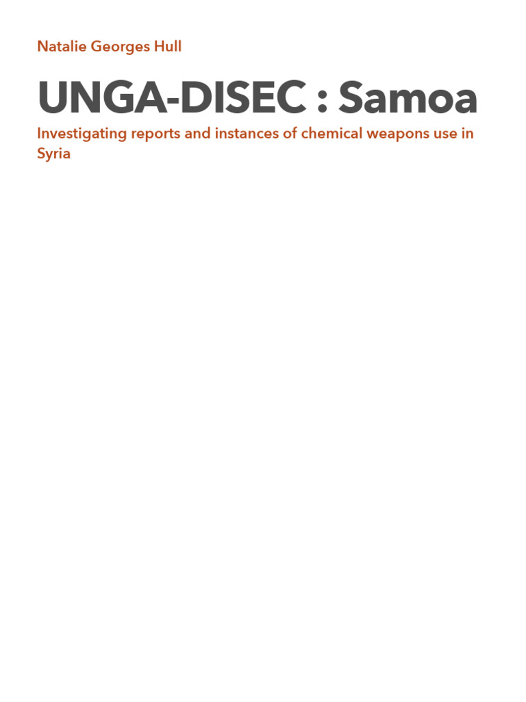 UNGA_DISEC SAMOA | PDF | Chemical Weapon | International Relations